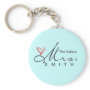 Just married wedding couple cartoon Keychain | Zazzle