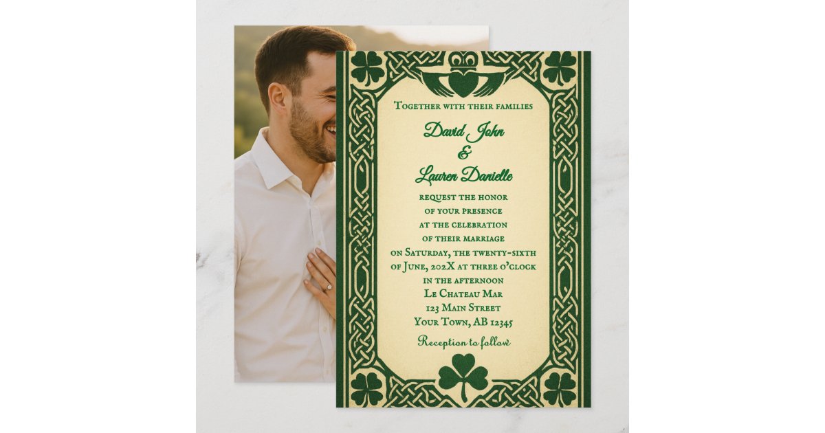 The Gaelic Seal Photo Wedding Invitation | Zazzle