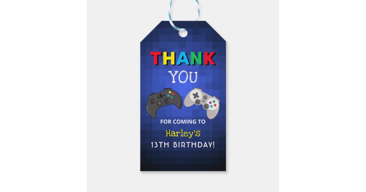 The Game Is On! | Video Game Thank You Gift Tags | Zazzle