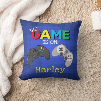 The Game Is On! | Video Game Throw Pillow | Zazzle