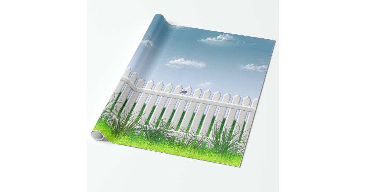 The Garden Fence Wrapping Paper | Zazzle
