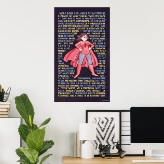 The Geek Girl’s Litany for Feminism Poster | Zazzle