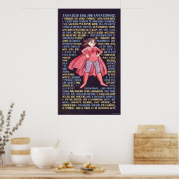 The Geek Girl’s Litany for Feminism Poster | Zazzle