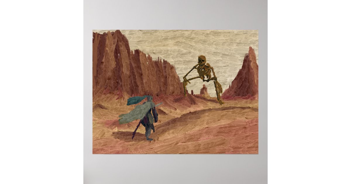 The Giant Skeleton of the Dusty Desert Poster | Zazzle