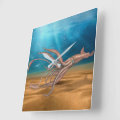 THE GIANT SQUID SQUARE WALL CLOCK | Zazzle