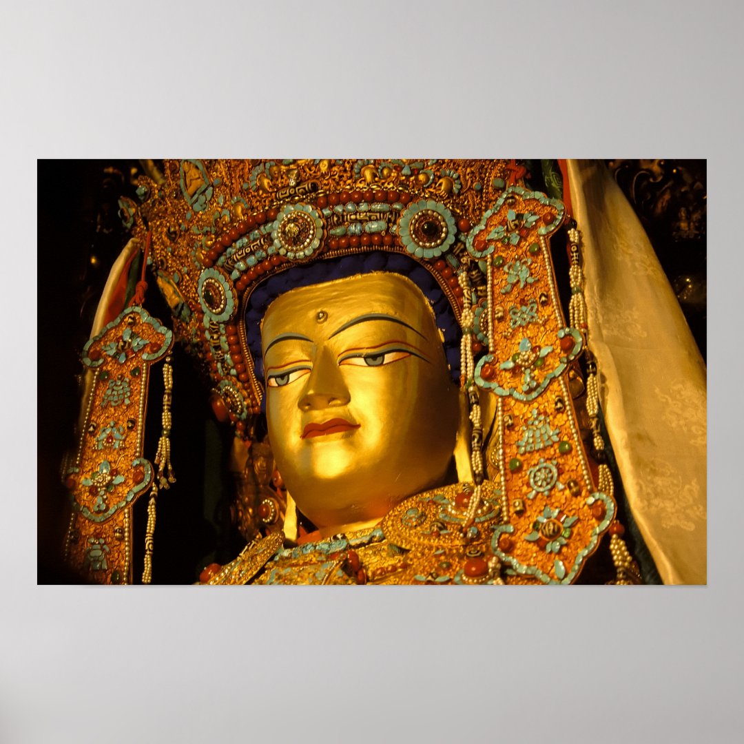 The gilded Jowo Buddha Statue, Jokhang Temple, Poster | Zazzle