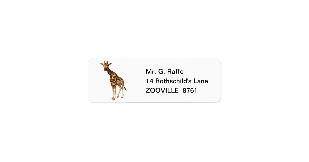 The Giraffe Label | Zazzle