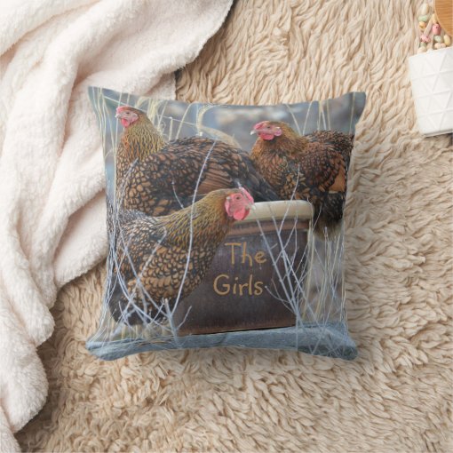 "The Girls" Comfy Chicken Pillow | Zazzle