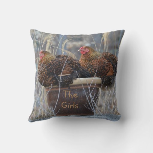 "The Girls" Comfy Chicken Pillow | Zazzle