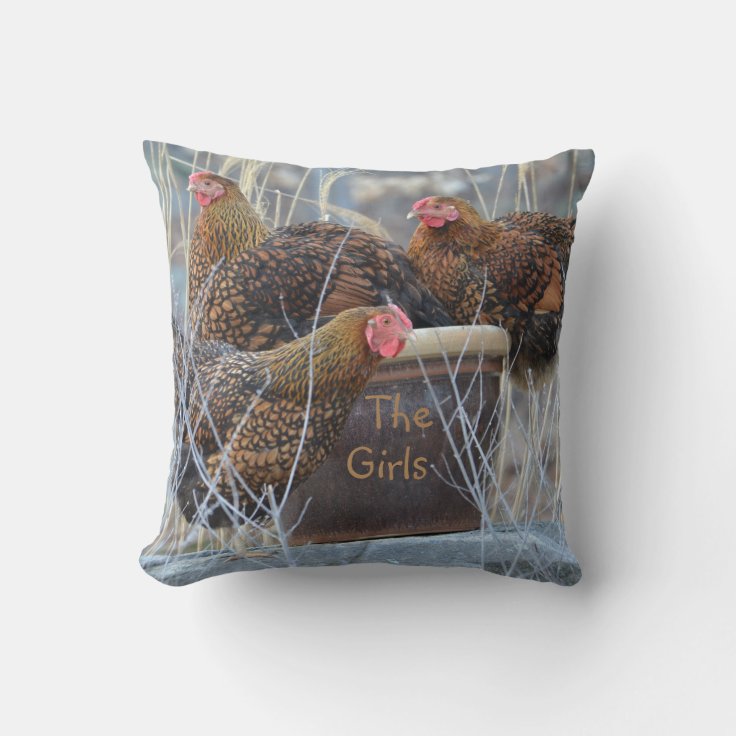 "The Girls" Comfy Chicken Pillow | Zazzle