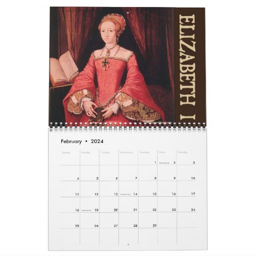 The Glorious Age of Elizabeth I Wall Calendar | Zazzle