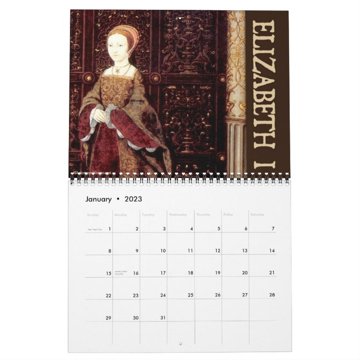 The Glorious Age of Elizabeth I Wall Calendar | Zazzle