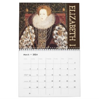 The Glorious Age of Elizabeth I Wall Calendar | Zazzle