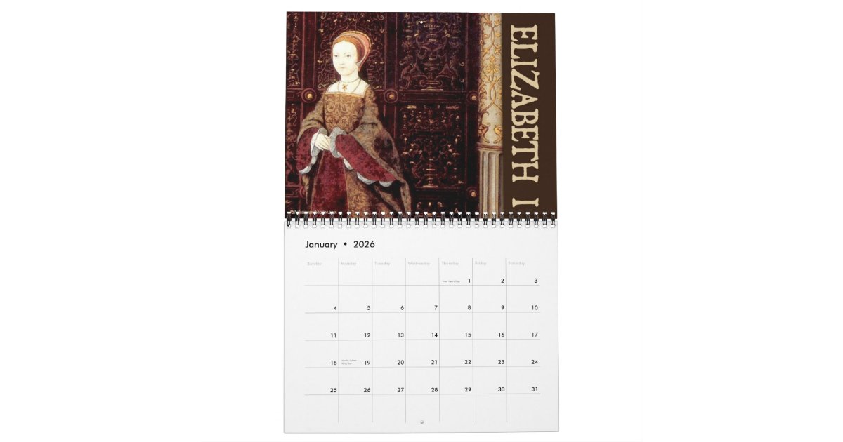The Glorious Age of Elizabeth I Wall Calendar | Zazzle