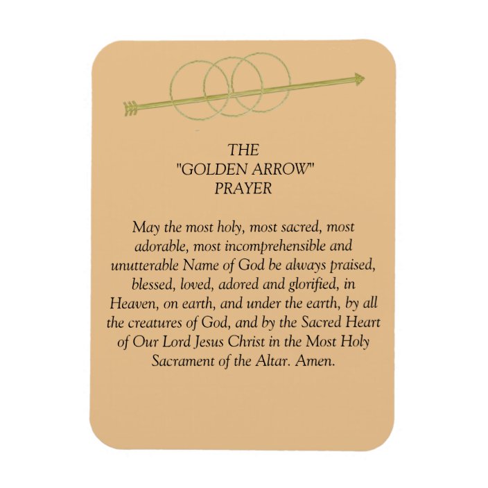 The Golden Arrow Prayer Magnet | Zazzle.com
