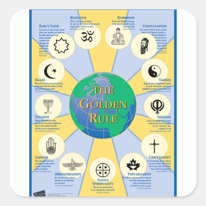 The Golden Rule Poster Square Sticker | Zazzle.com