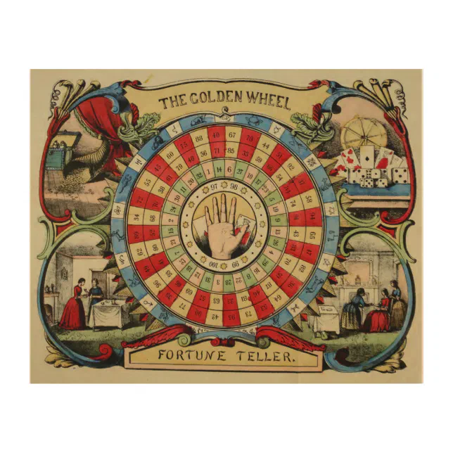 The Golden Wheel Fortune Teller 10x8 Wood Wall Art | Zazzle