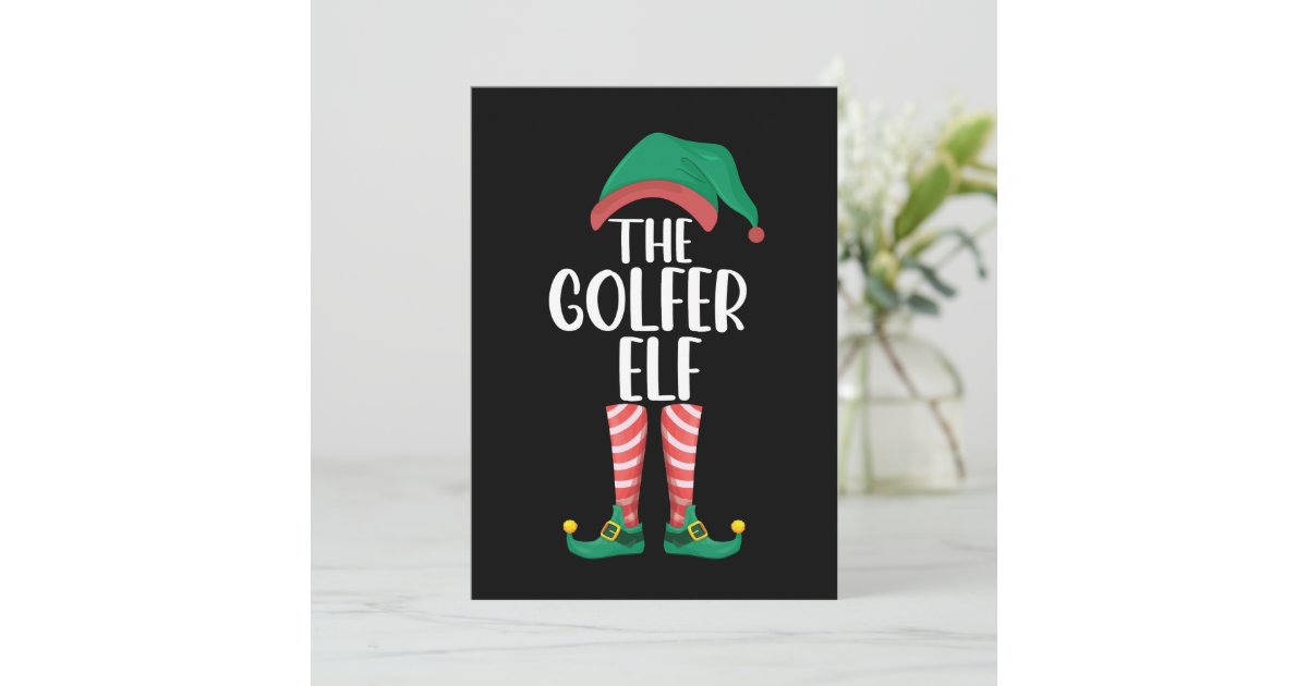The Golfer Elf Golf Family Matching Christmas Invitation | Zazzle