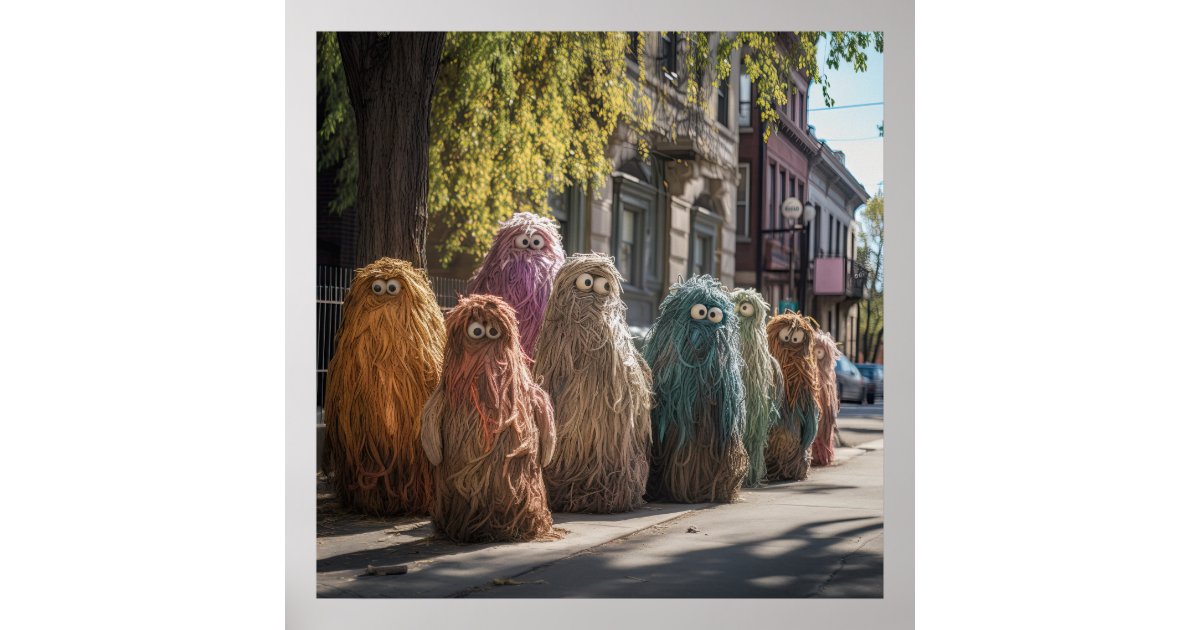 The Googly Monsters visit Brooklyn Poster | Zazzle