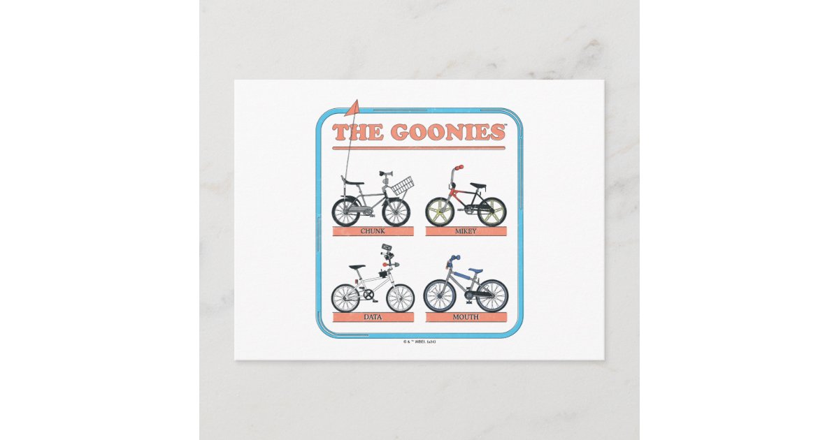 The Goonies Bicycle Chart Postcard | Zazzle