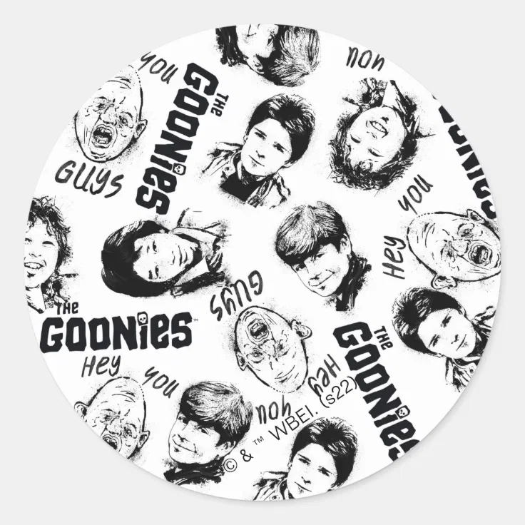 The Goonies Characters Pattern Classic Round Sticker | Zazzle