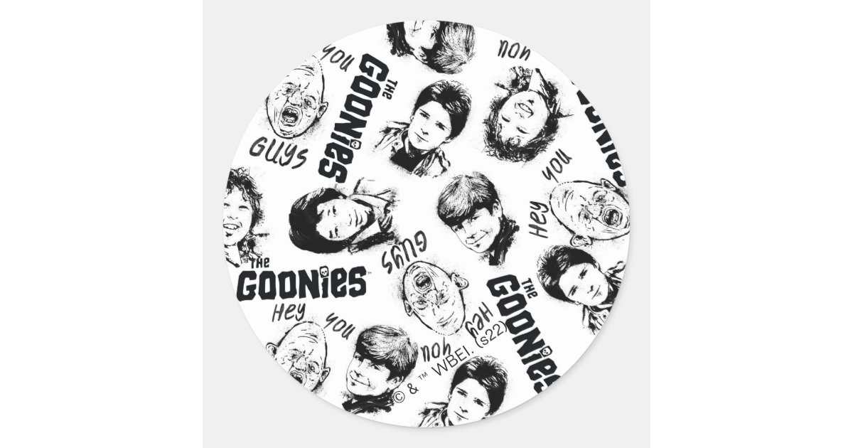 The Goonies Characters Pattern Classic Round Sticker | Zazzle
