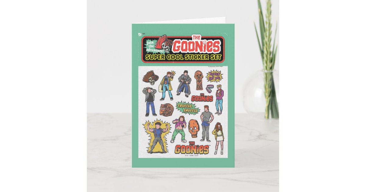 The Goonies Retro Sticker Sheet Graphic Card | Zazzle