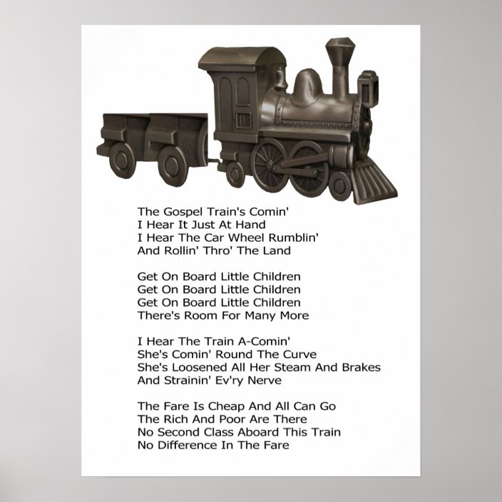 THE GOSPEL TRAIN-POSTER-WITH SONG LYRICS POSTER | Zazzle.com
