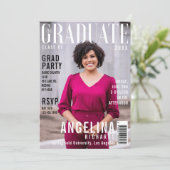The Graduate Trendy Magazine Cover Grad Party Invitation | Zazzle