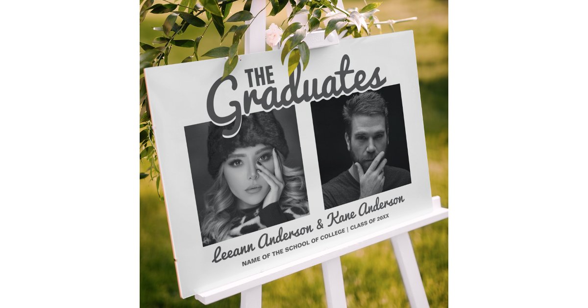 The graduates | Double Graduation Welcome Foam Board | Zazzle