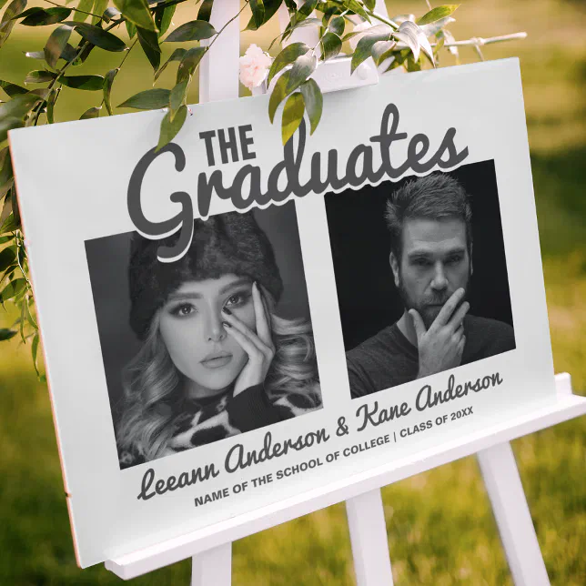 The graduates | Double Graduation Welcome Foam Board | Zazzle