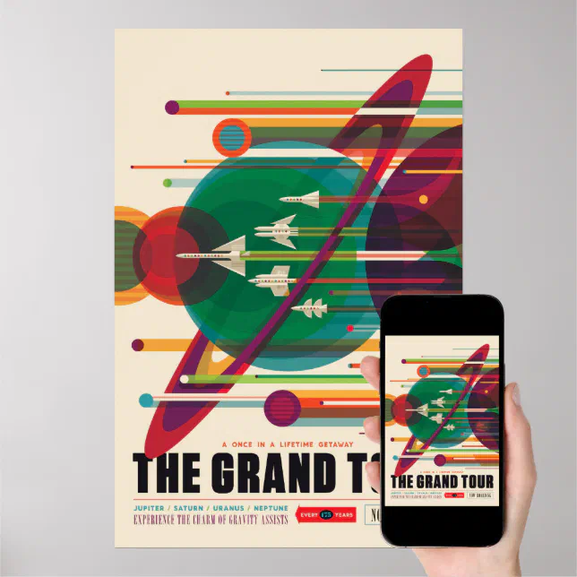 The Grand Tour Vintage Space Travel Poster | Zazzle