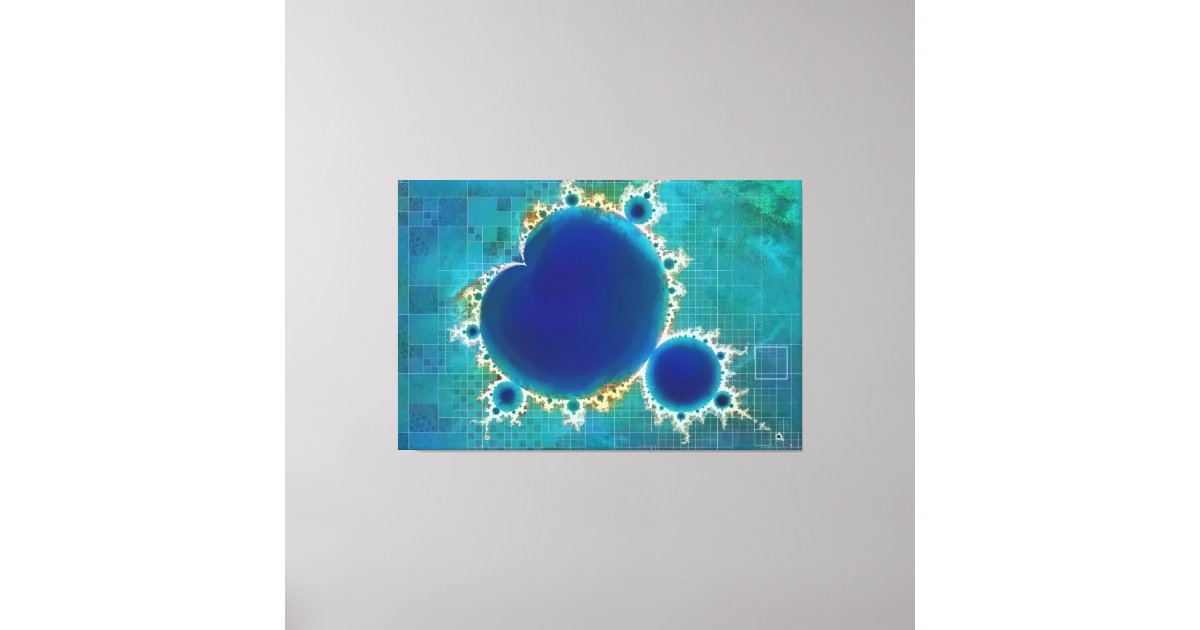 The Great Blue Mandelbrot Set Fractal Treasure Map Canvas Print | Zazzle