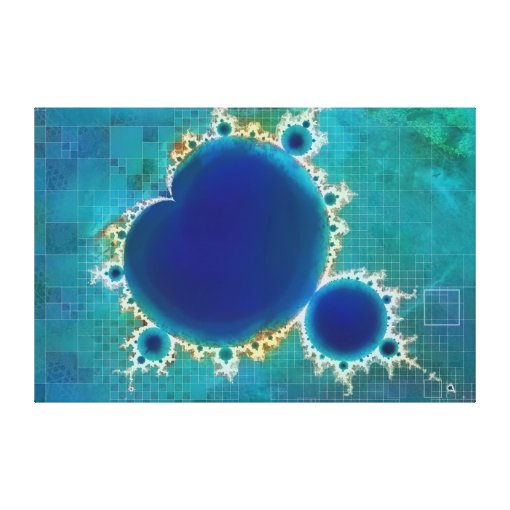The Great Blue Mandelbrot Set Fractal Treasure Map Canvas Print | Zazzle