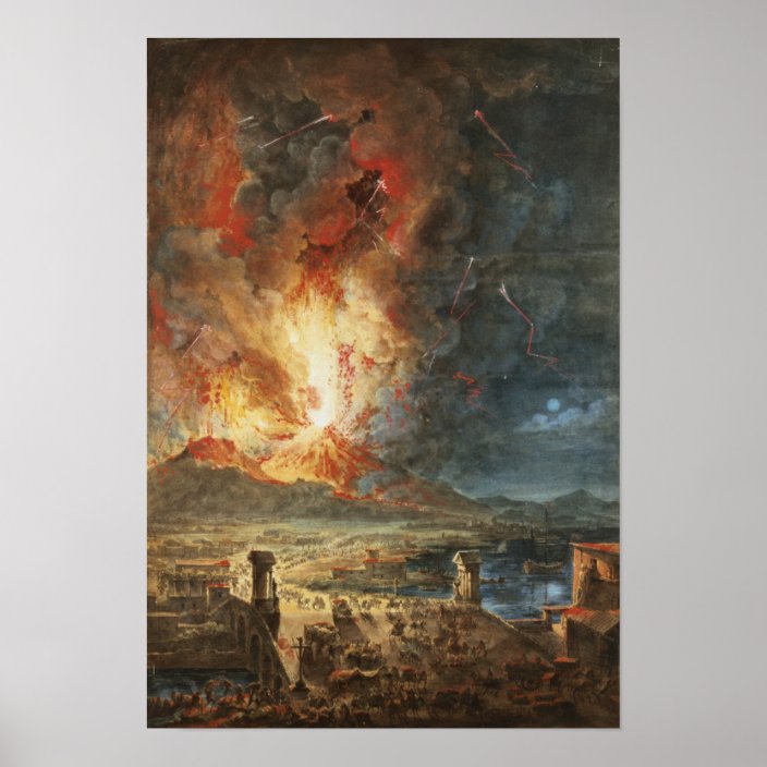 The Great Eruption of Mt. Vesuvius Poster | Zazzle.com
