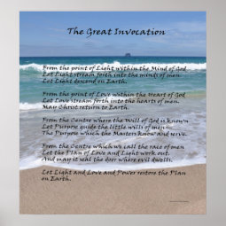 The Great Invocation Poster | Zazzle
