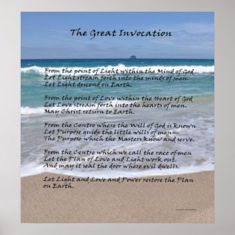 The Great Invocation Poster | Zazzle