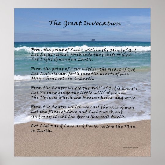 The Great Invocation Poster | Zazzle.com
