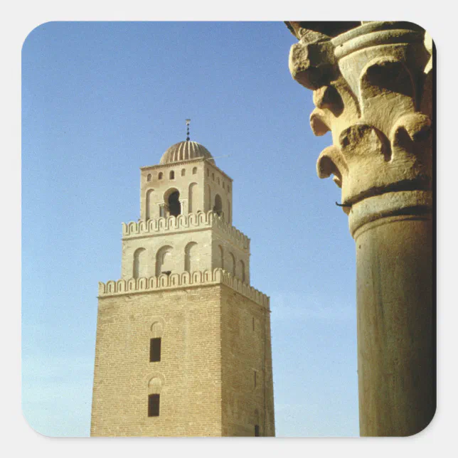 The Great Mosque, Aghlabid, 836-875 AD Square Sticker | Zazzle