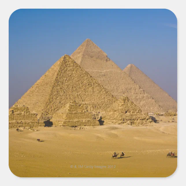 The Great Pyramids of Giza, Egypt Square Sticker | Zazzle