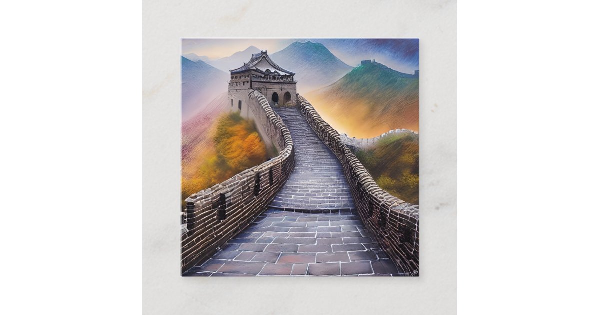 The Great Wall of China is one of the most iconic Square Business Card ...