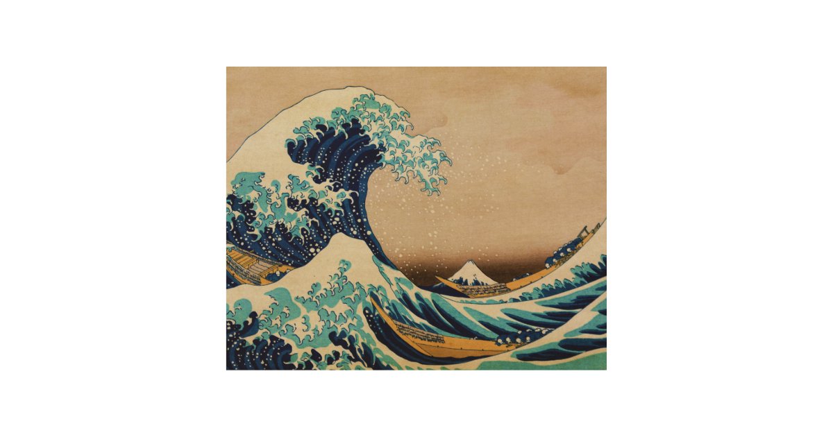The Great Wave by Hokusai Vintage Japanese Wood Wall Art | Zazzle