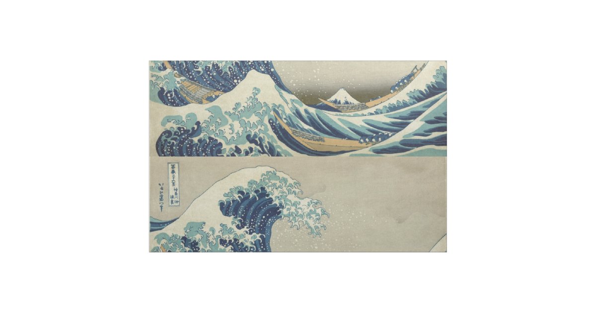 The Great Wave Fabric | Zazzle