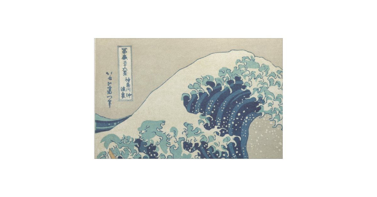 The Great Wave Fabric | Zazzle