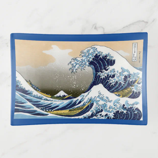 The Great Wave, Fine Art by Hokusai, Trinket Tray | Zazzle