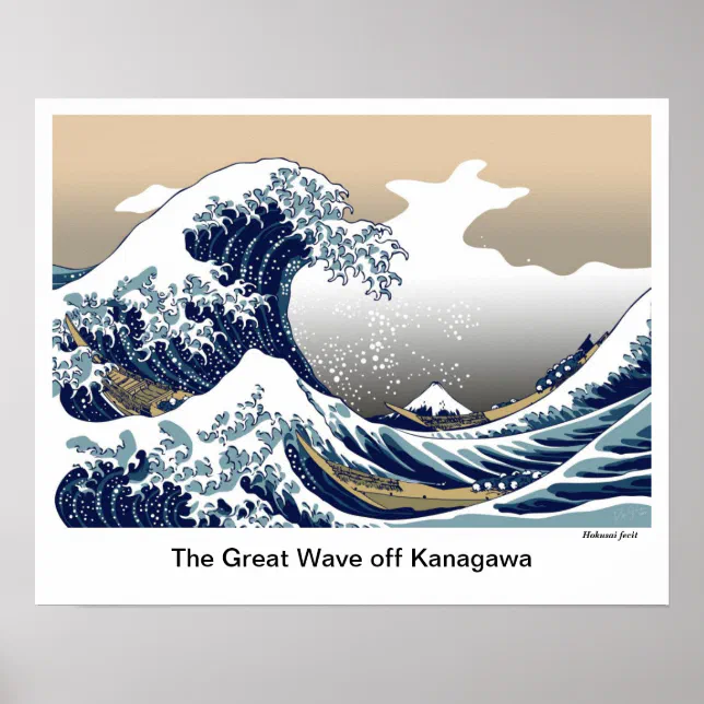 "The Great Wave off Kanagawa" by Hokusai Poster | Zazzle