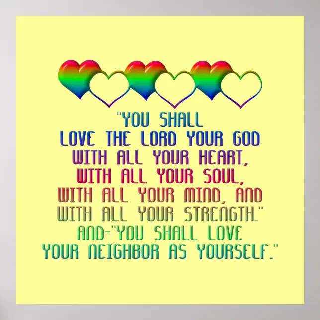 The Greatest Commandment Poster | Zazzle