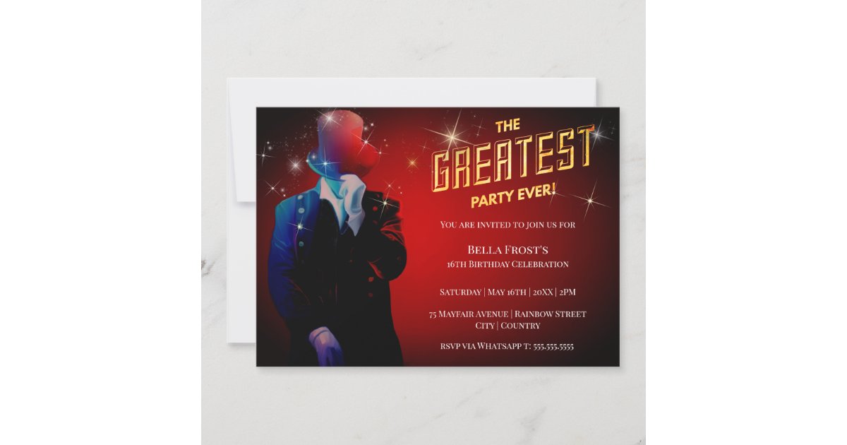 The Greatest Party Ever Birthday Invitation | Zazzle