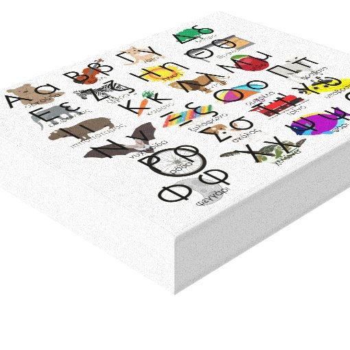 The Greek Alphabet Letters Words & Pictures Canvas Print | Zazzle