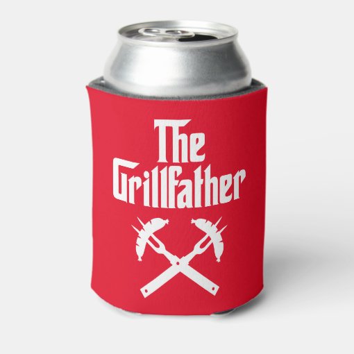 The Grillfather With Hot Dogs Can Cooler | Zazzle
